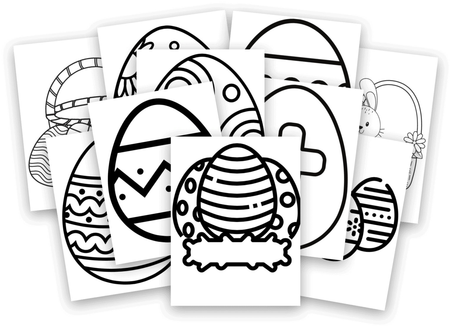 35 FREE Colorful Easter Eggs Printable ( No Email Sign Up)
